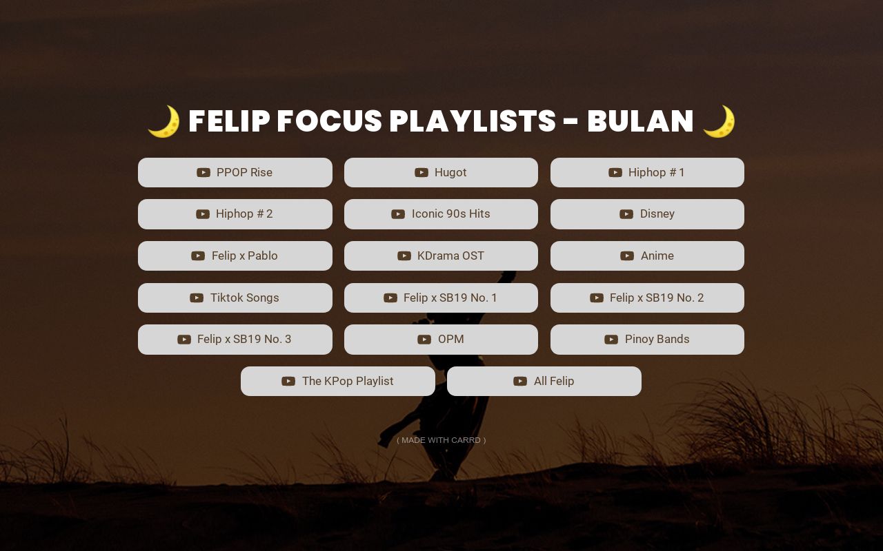 Felip Bulan YT Focus Playlists